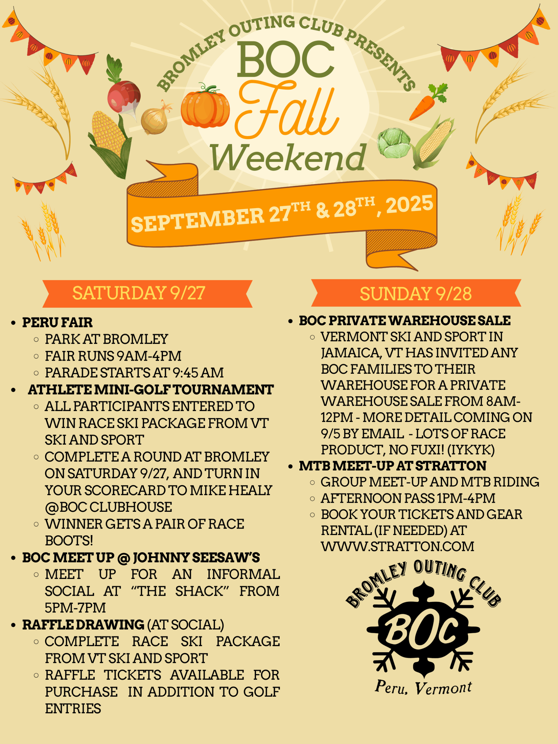 BOC Fall Weekend 2025 – Don’t Miss This! – Bromley Outing Club